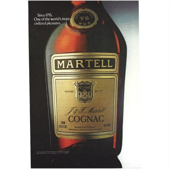 Art | Martell Cognac Founded In 1715 France Ad 198s Vintage Print Ad ...